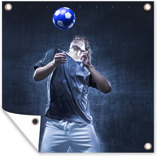 Tuin poster Hooghoudende voetballer - 200x200 cm - Tuindoek ...