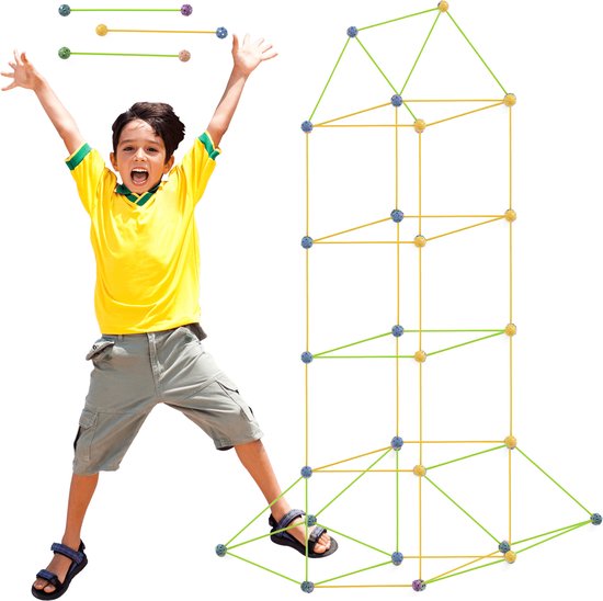 Geometrische constructie XL set 320 delig - Bouwrietjes in opbergbox ...