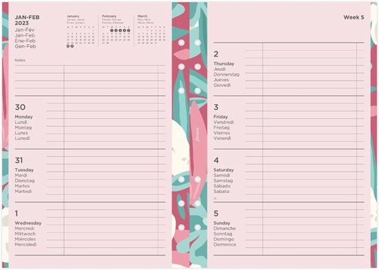 Filofax A5 2023 complete inhoud Floral week op 2 pagina’s | bol.com