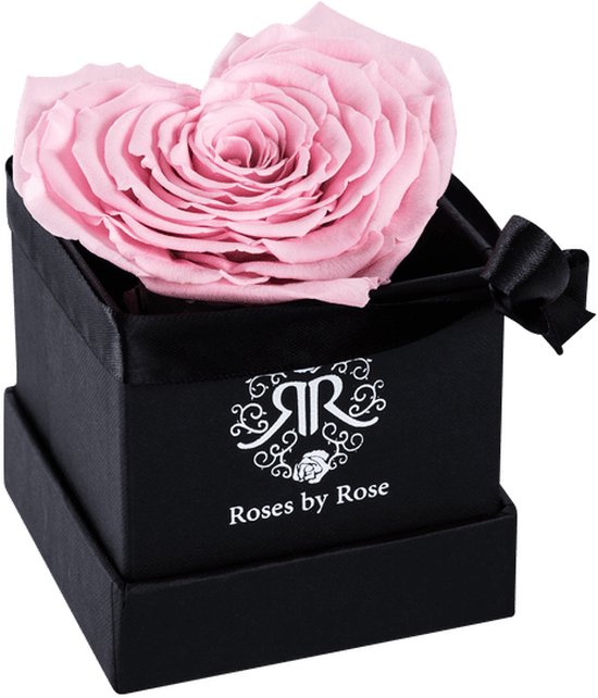 Cadeautje eternity rose - Soft Pink Single Heart mini flowerbox ...
