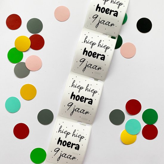 Hoera 9 jaar traktatiestickers (30 stuks) | bol.com