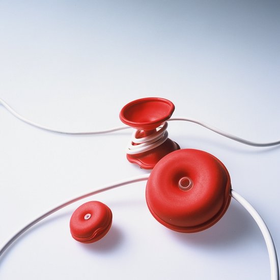 Snoerwinder - Mini - Cable Turtle - Rood - 2 stuks - Ø 4,5 x H 2,3 cm ...