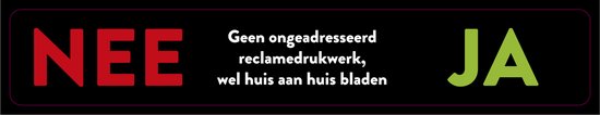 Nee Ja Sticker Brievenbus 150x25mm - UV- en Waterproof ...