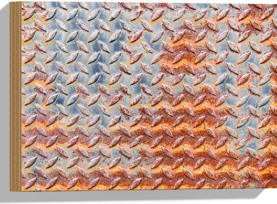 Hout - Print van Metalen Plaat met Relief - 40x30 cm - 9 mm dik - Foto ...