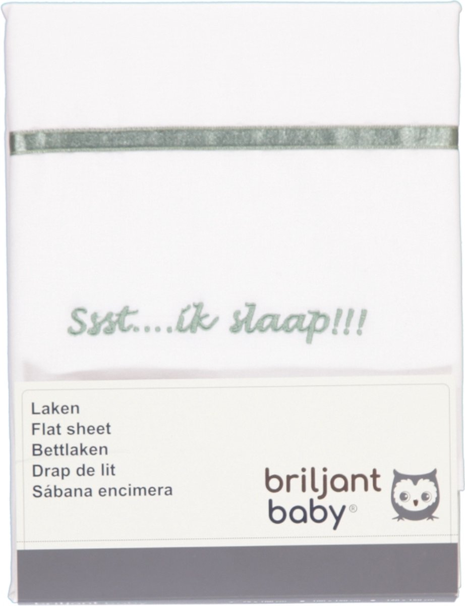 Briljant Baby Laken Ledikant Ssst …. ik slaap - 100x150 - borduur ...