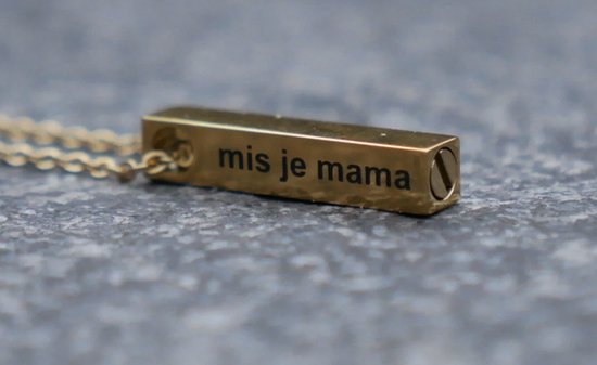 Ashanger met ketting - Asketting - Urn - Goud - Staaf ketting - ik mis ...