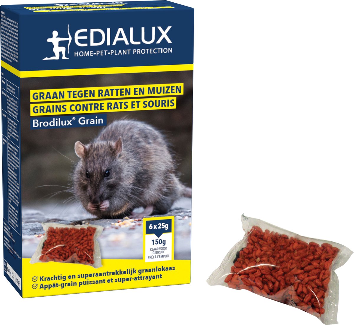Edialux Brodilux Muizengif graanlokaas granen tegen ratten en muizen ...