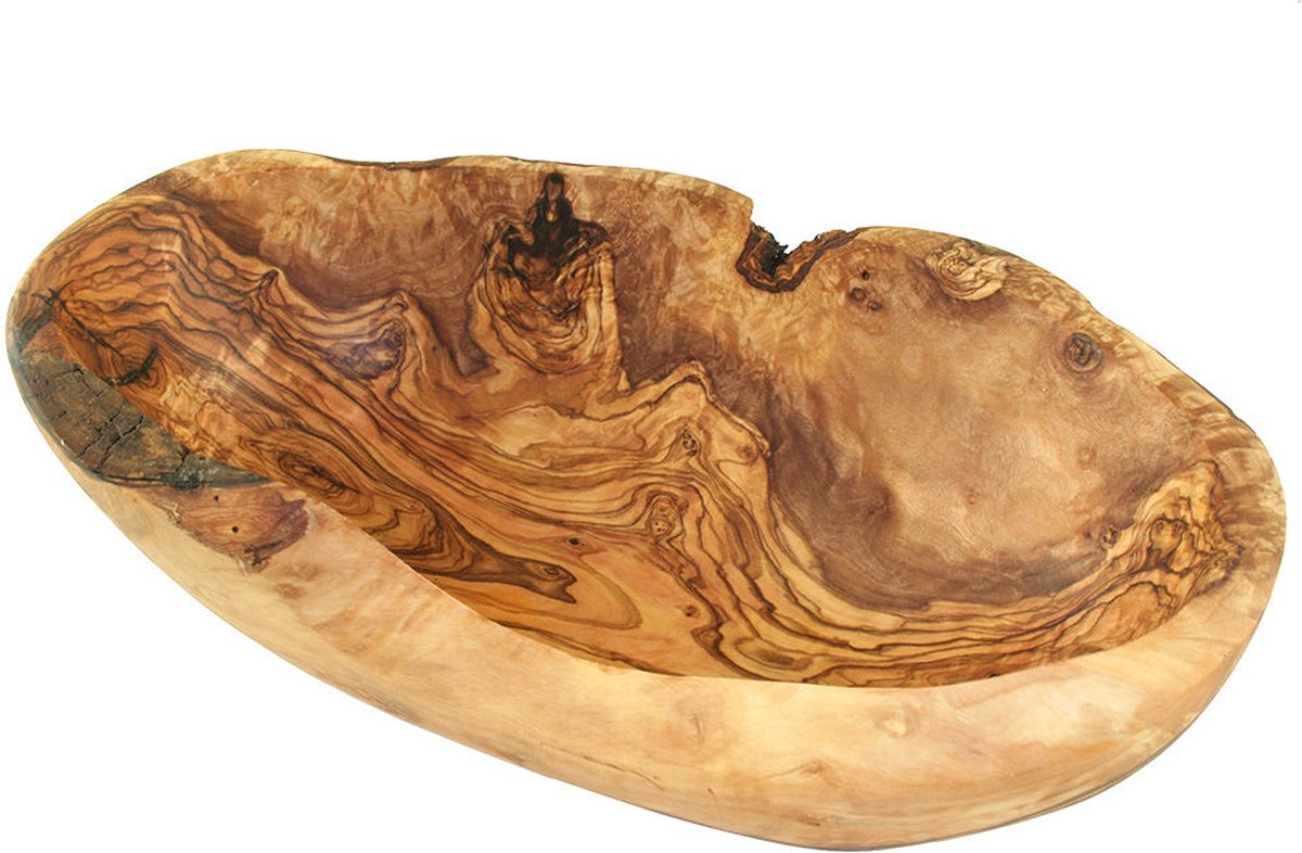 Olijfhout DESIGN Fruitschaal landelijk - Fruitmand 29 cm groot rustiek ...