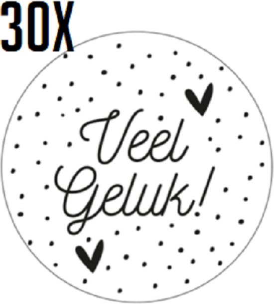 30x Veel Geluk - Wensetiket - Sticker - Sluitsticker - inpakken ...