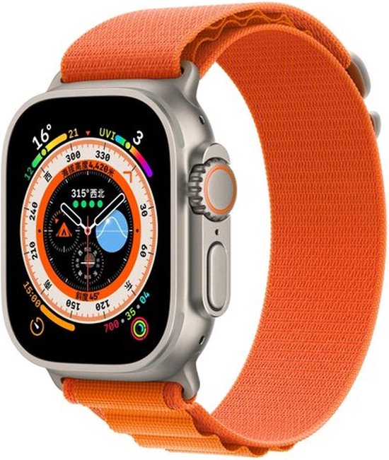 Smartwatchbandje Alpine - Oranje - Geschikt voor Apple Watch bandje 42 ...