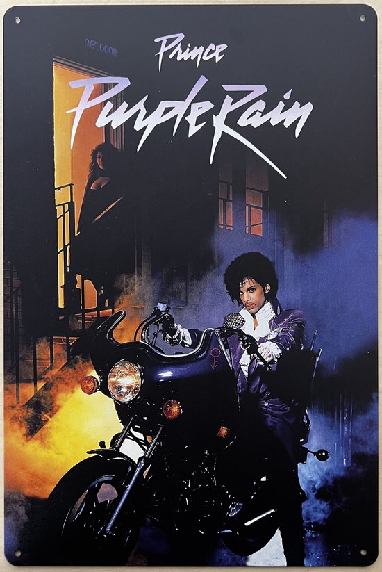 Prince purple rain motor Reclamebord van metaal METALEN-WANDBORD ...