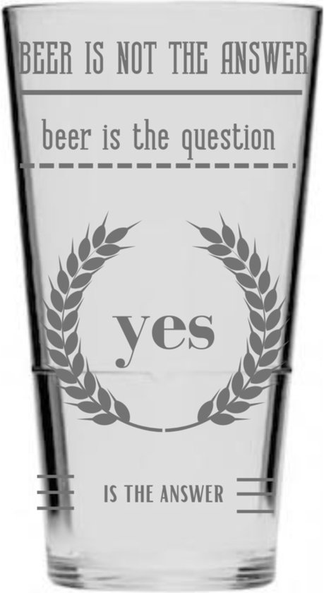 Bierglas - Beer is not the answer - bierglas gegraveerd | bol