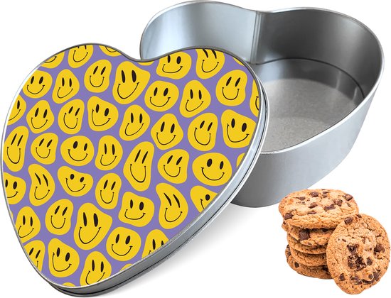 Koektrommel Smileys Hart - Bewaarblik 14x15x5 cm | bol