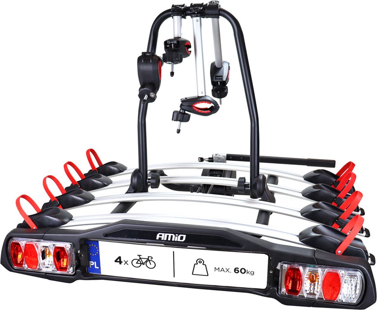 Fietsen drager - 4 fietsen - kantelbaar - 13 Polig stekker - Trekaak ...