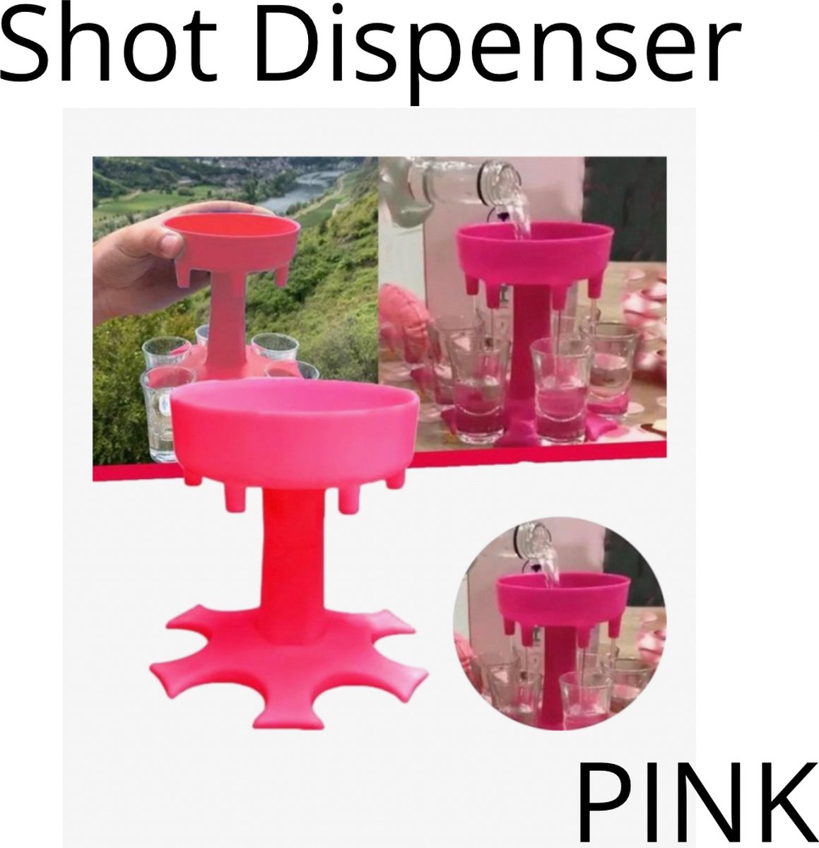 Shot Dispenser Roze|| shotjes maken||inclusief glasjes||Drankspel | bol.com