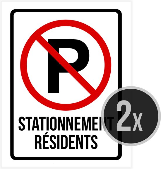 Pictogram/ bord | "Stationnement résidents" | 19 x 25 cm | Parking ...