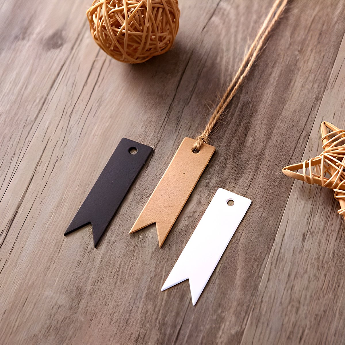 300x Stuks Kraft Karton Labels met 50m Jute Touw - Hart Kartonnen ...