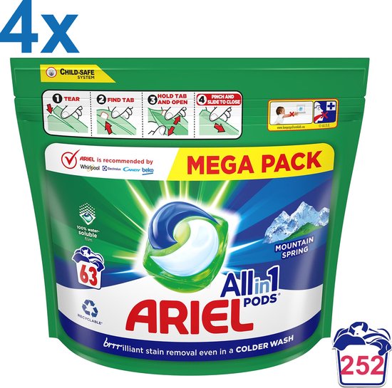 Ariel - Mountain Spring - All in 1 - Wasmiddel - Wascapsules - Pods ...