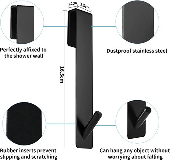 Douche haken - Handdoek haken - Deurhaken - roestvrij staal - 2 stuks ...