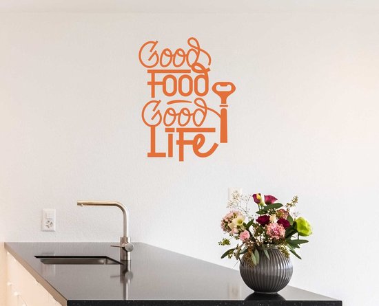Stickerheld - Muursticker Good food good life - Keuken - Eten en ...