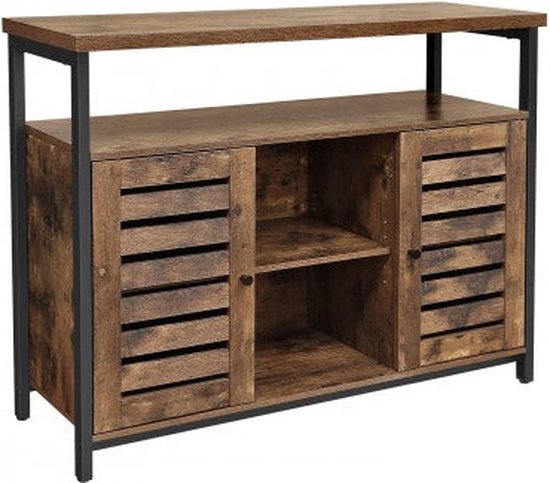 Dressoir - Zijkast - Met open rekken - Halkast - Gelamineerde deuren | bol