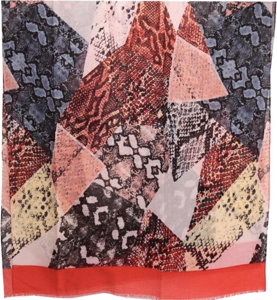 Lange Dunne Sjaal - Slangenprint - Rood - 180 x 80 cm (20222#) | bol
