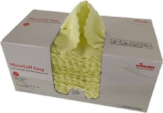 Vileda microvezeldoek MicroTuff Easy 30 x 30 cm doos à 50 geel | bol.com