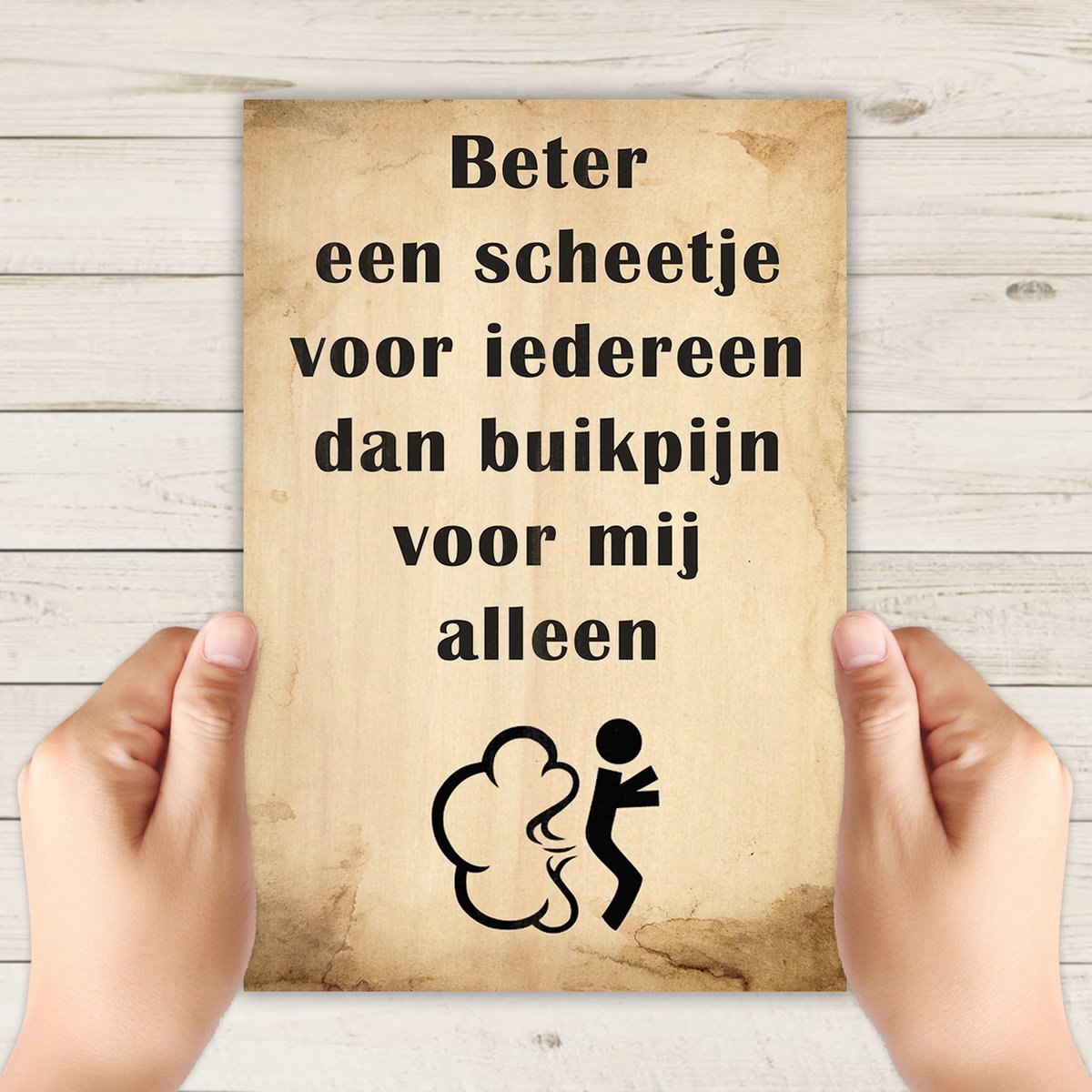 Spreukbord - Beter Een Scheet Voor Iedereen - Hout - Vintage - Grappig ...