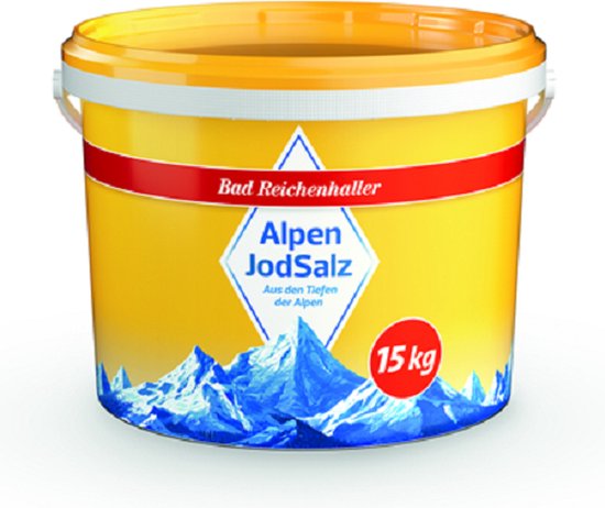 Bad Reichenhall Alpen gejodeerd zout - emmer van 15 kg | bol