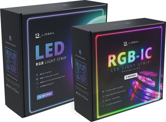 Lideka® - LED strip 20 Meter - Pakket van 5M RGBIC + RGB 15M - Zelfklevend en Dimbaar... | bol.com