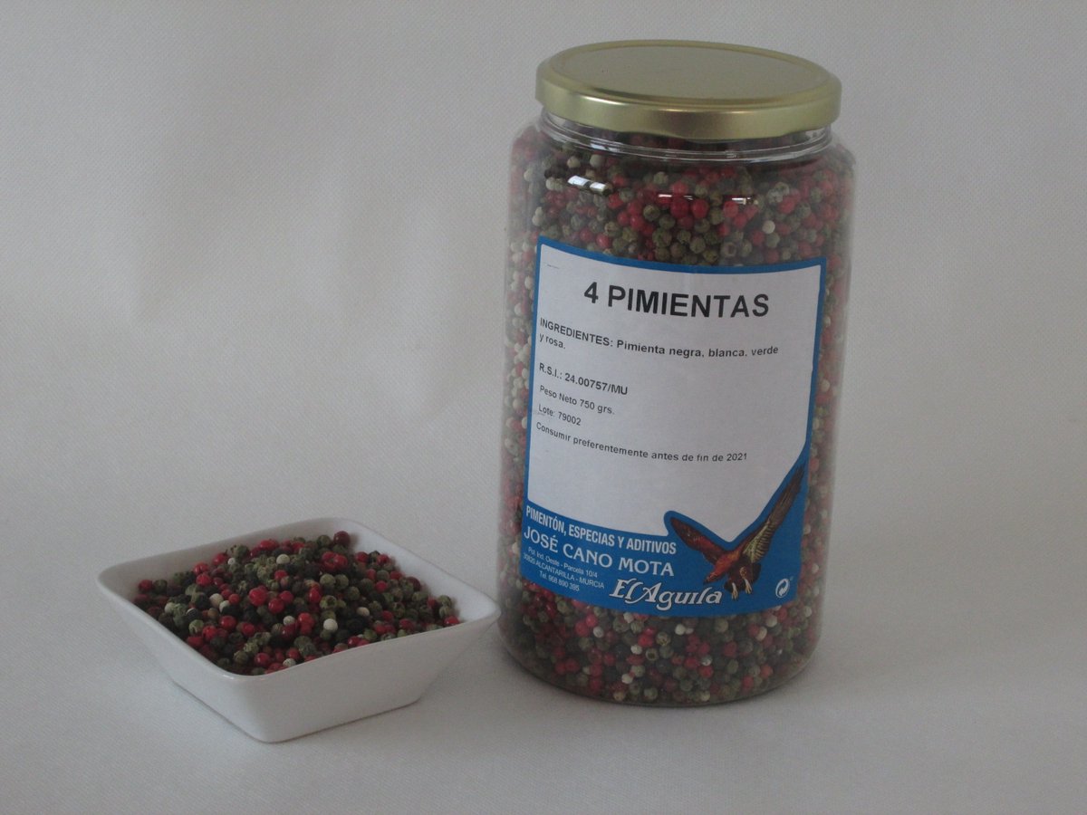 600 gr pot 4 Seizoenen Peper Mix van Zwarte, Witte, Groene Peperkorrels ...