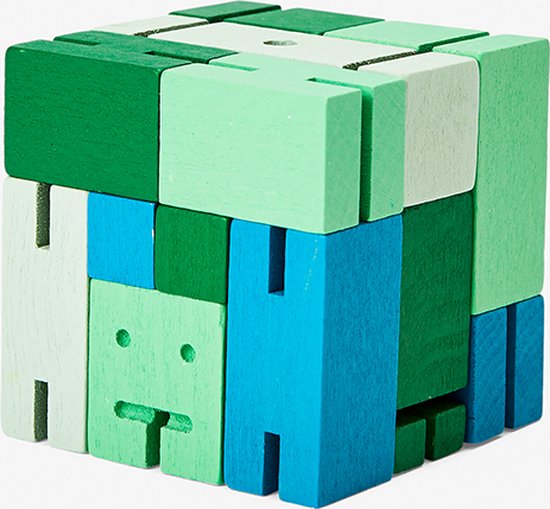 Areaware - Robot Puzzel Cubebot - Micro - Multicolor Groen | bol