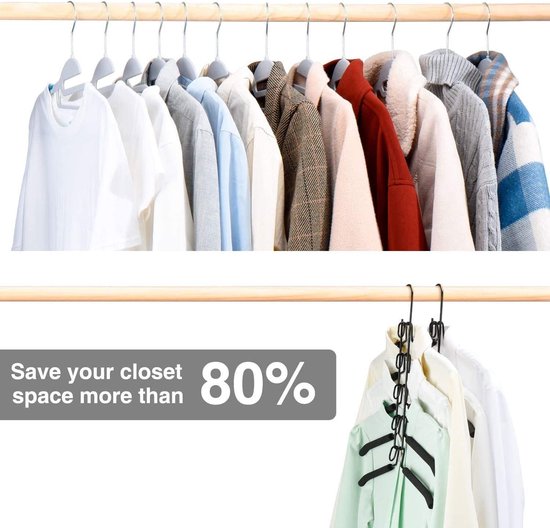 Space Saving Multi-Layer Clothes Hangers, Anti-Slip Sponge Metal Coat ...