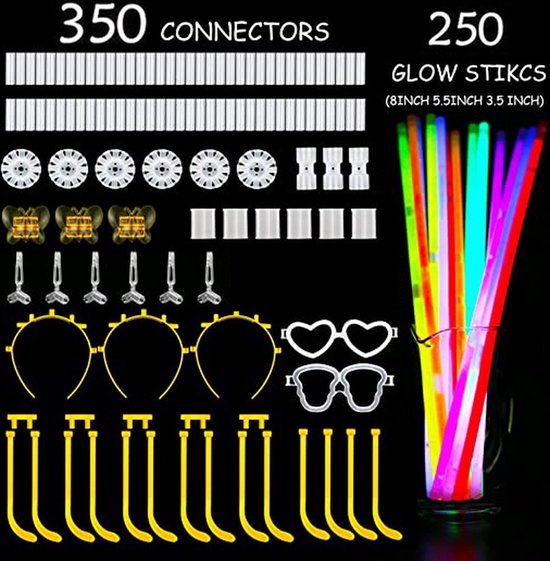 600 Stucks - Glow Sticks Bulk | Feestartikelen Glow In The Dark ...