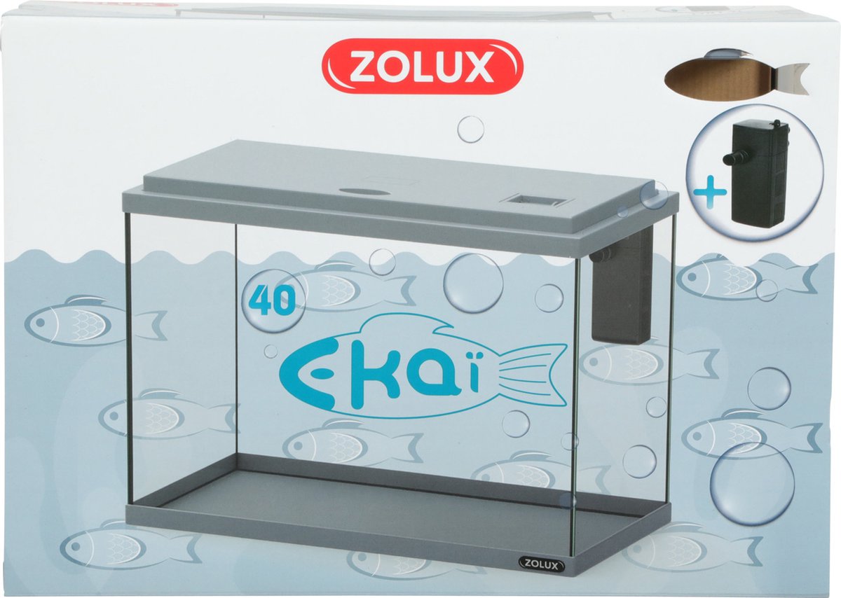 Zolux Ekaï Aquarium 40 Grijs - Aquaria - 40x20x28 cm | bol