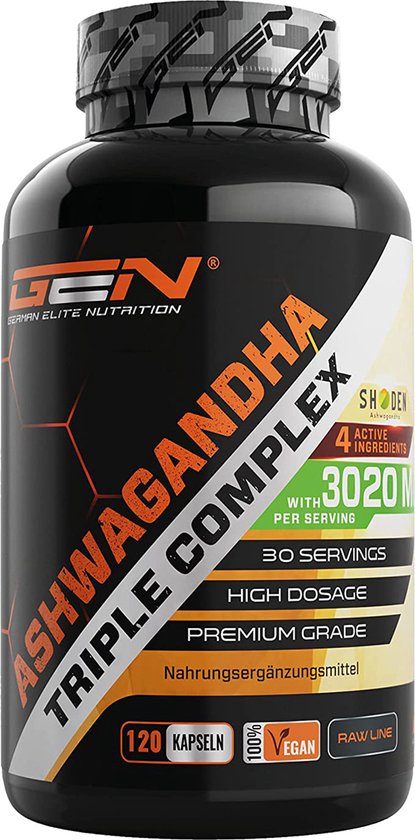 Ashwagandha Triple Extract Complex Premium Ultra Hoge Dosis Met 3020