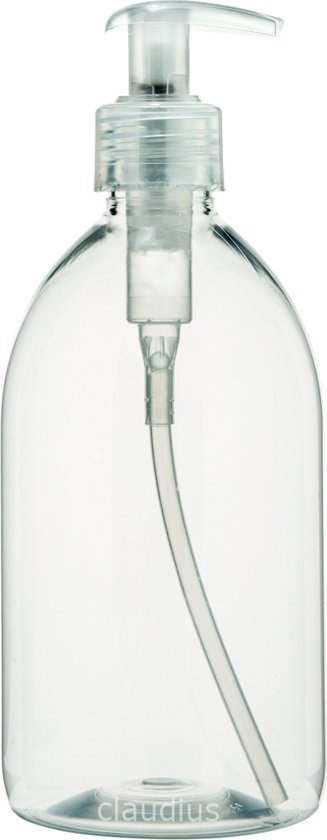 Lege Plastic Fles 500 ml PET transparant - met transparante pomp - set ...