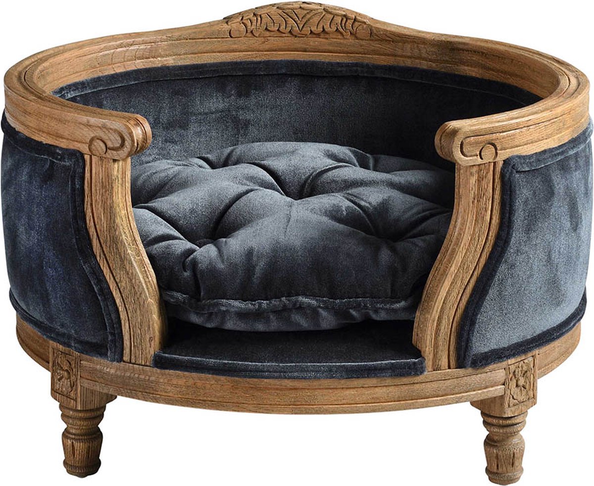 Lord Lou - George Blauw Velvet S - Luxe Hondenmand - Luxe Kattenmand ...