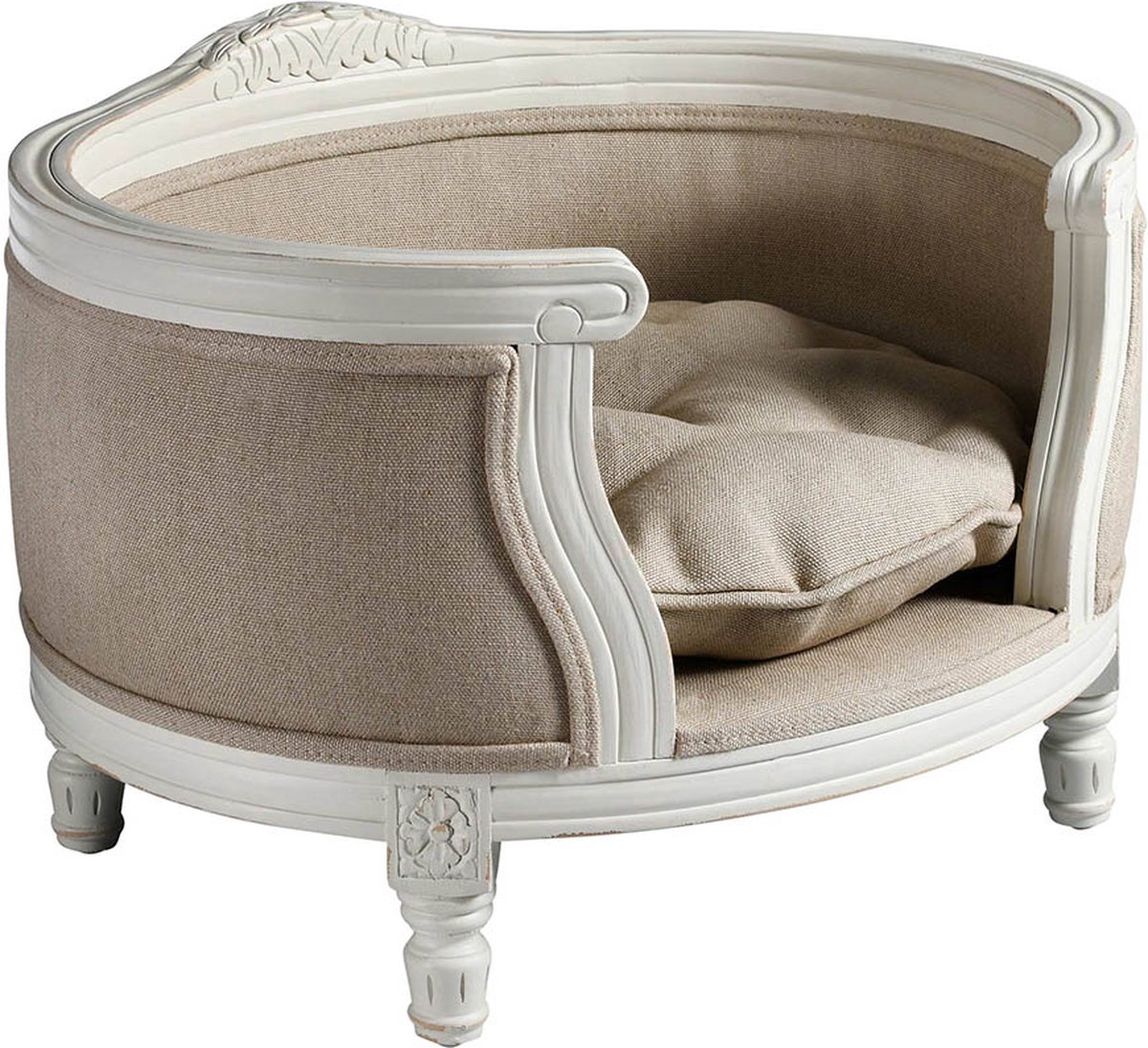 Lord Lou - George Linnen Ecru M - Luxe Hondenmand - Luxe Kattenmand ...