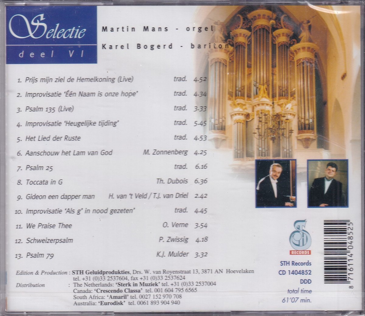 Selectie deel 6 - Karel Bogerd zingt geestelijke liederen in bariton, Martin Mans... | bol.com