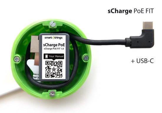 sCharge PoE FIT oplader met USB-C power & data connectie S28C | bol
