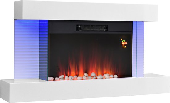 Merax Decoratieve LED Open Haard - Elektrische Sfeerhaard - Wit | bol