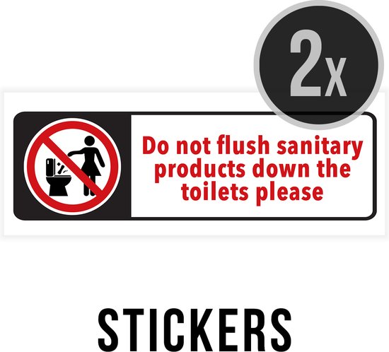 Stickers | Pictogram | "Do not flush sanitary products down the toilets ...