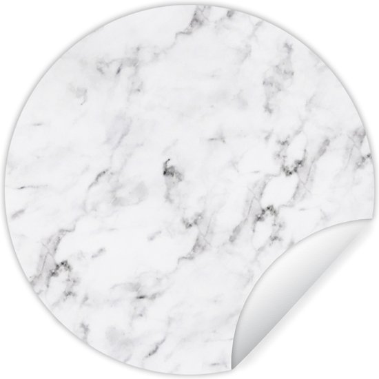 WallCircle - Muurstickers - Behangcirkel - Marmer - Luxe - Wit - Grijs - Marmerlook -... | bol