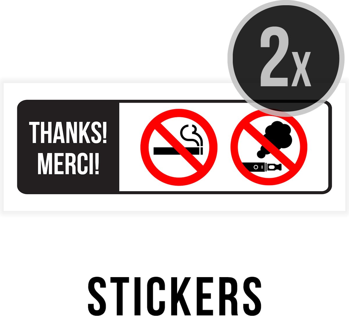 Stickers/ Pictogram | Roken en vapen verboden | 14 x 4 cm | E-sigaret ...