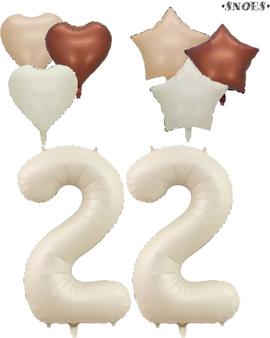 22 Jaar Cijfer Ballon - Snoes - Satijn Creme Nude Ballonnnen ...