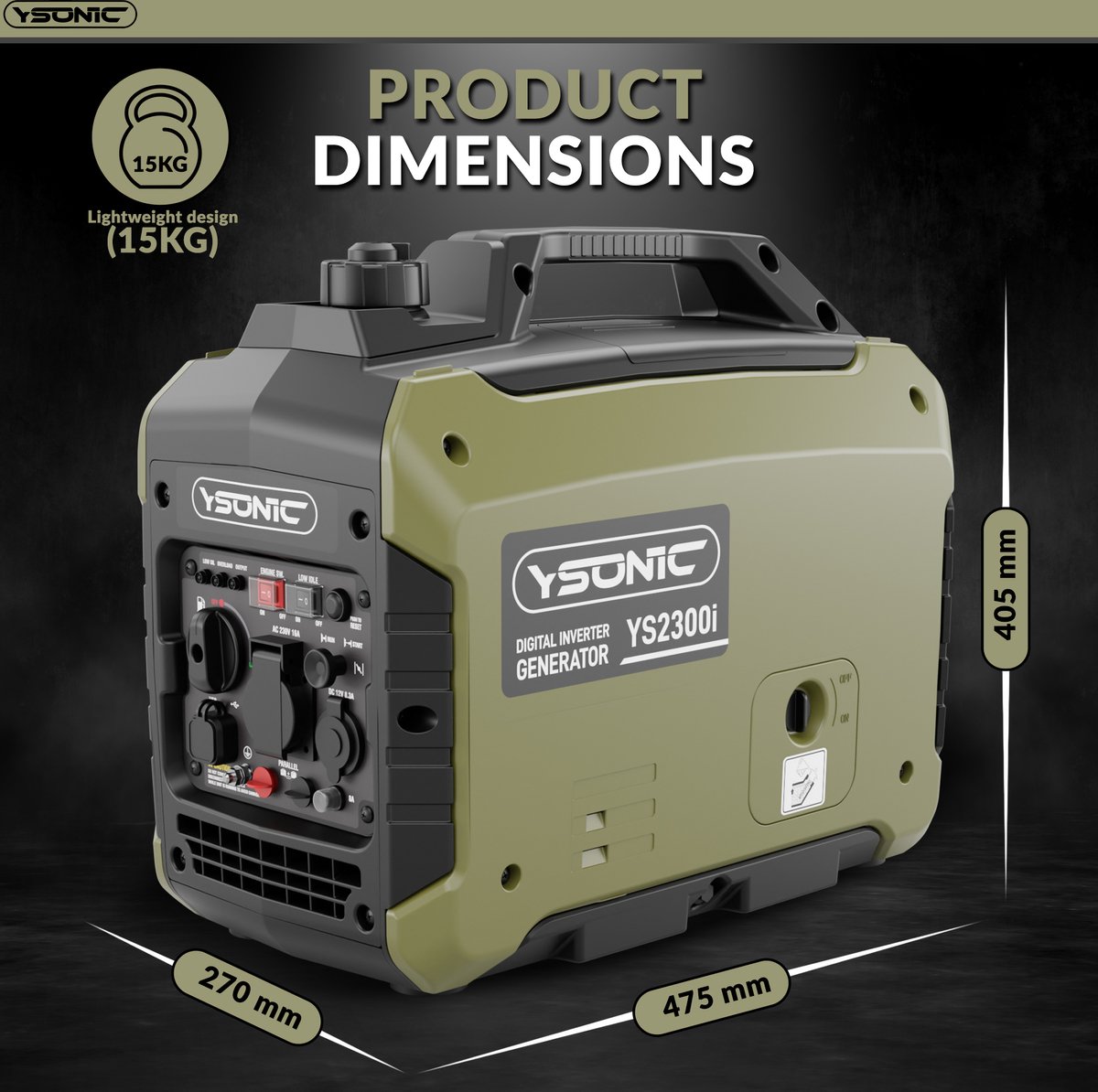 YSONIC YS2300i Inverter generator - 2KW - 230V - USB - Autolader en ...