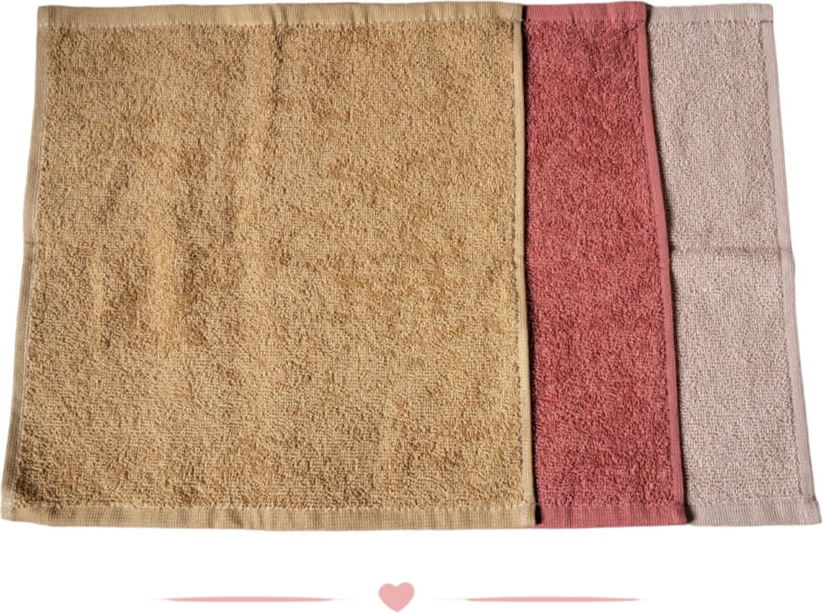 Spuugdoekjes - set van 3 - Funnies - roze, rood en zand kleur | bol.com
