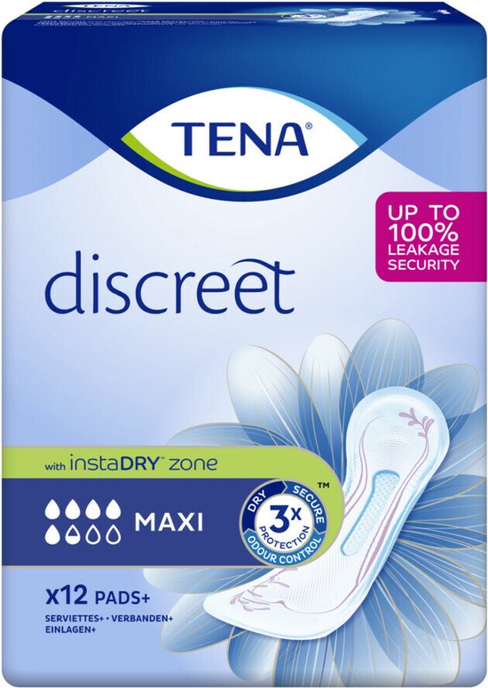 4x TENA Discreet Maxi 12 stuks | bol
