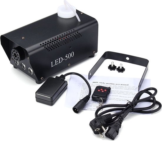 Rookmachine met LED en Draadloze Afstandsbediening - 500w - Zwart | bol
